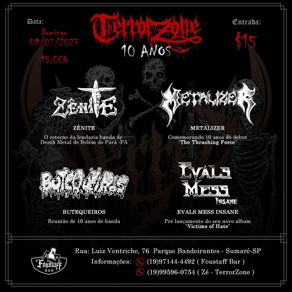 Terror Zone Produções comemora 10 anos com festival em julho - Agenda Metal