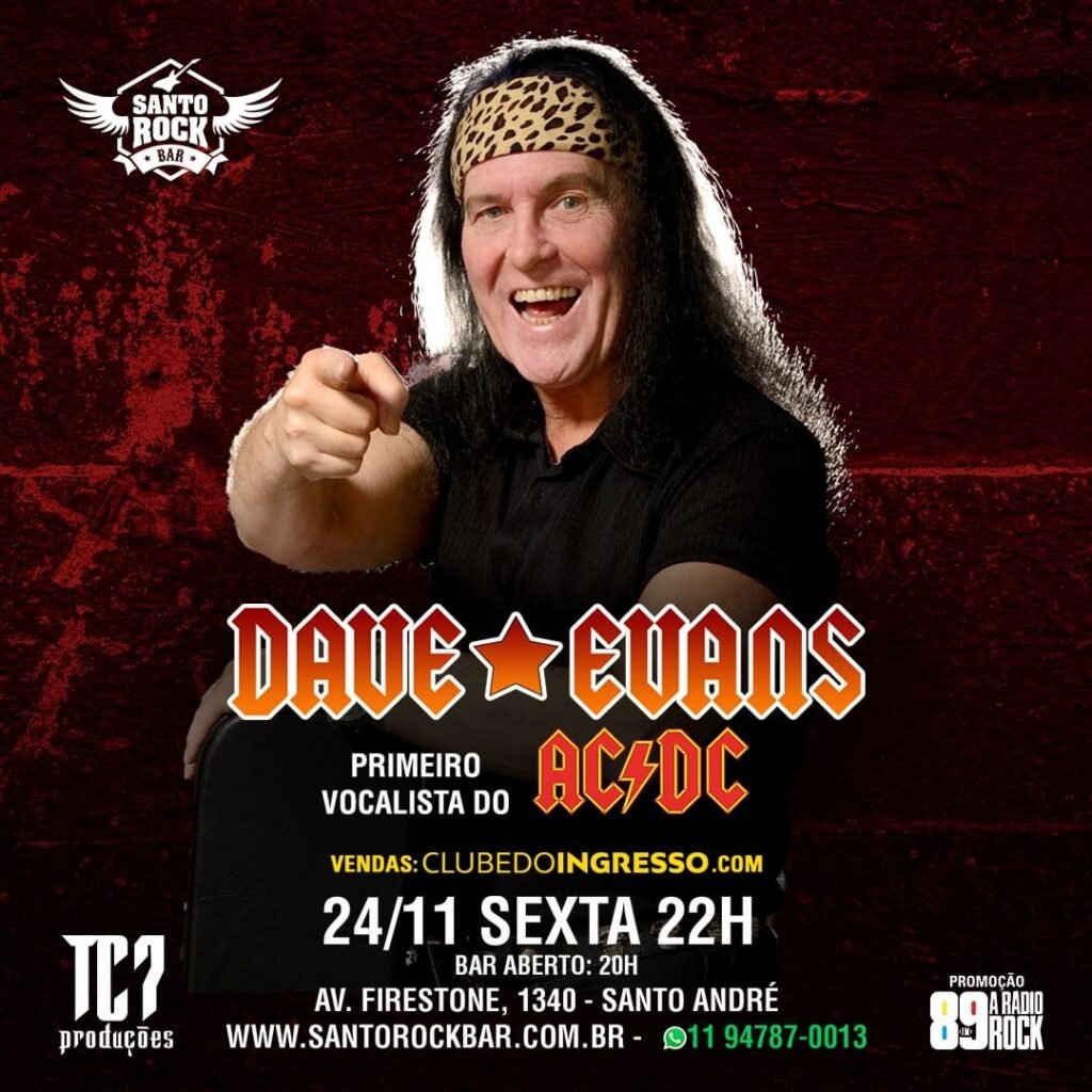 Dave Evans, primeiro vocalista do AC/DC, se apresenta no Brasil ...