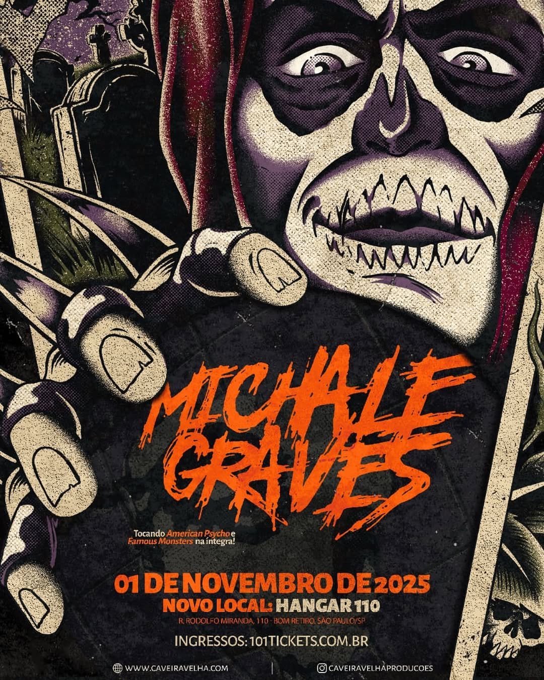 Michale Graves em São Paulo: show muda para o Hangar 110 após ingressos ...